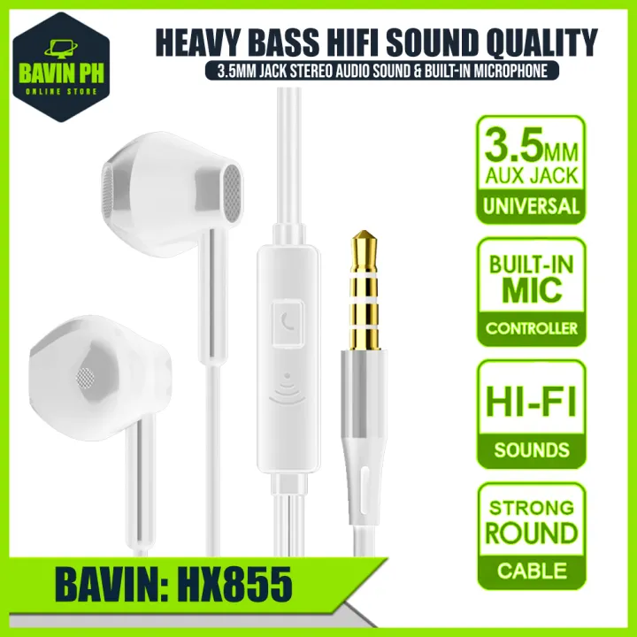BAVIN HX855 Heavy Bass HiFi Sound Quality Wired Earphone w/ 3.5mm Jack ...