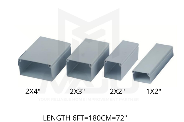 MAJU PVC TRUNKING(1X2X6/2X2X6/2X3X6/2X4X6)FT | Lazada