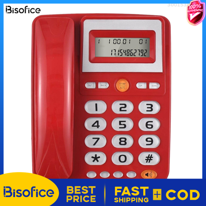 Bisofice Desktop Corded Landline Phone Big Button Corded Telephone for ...