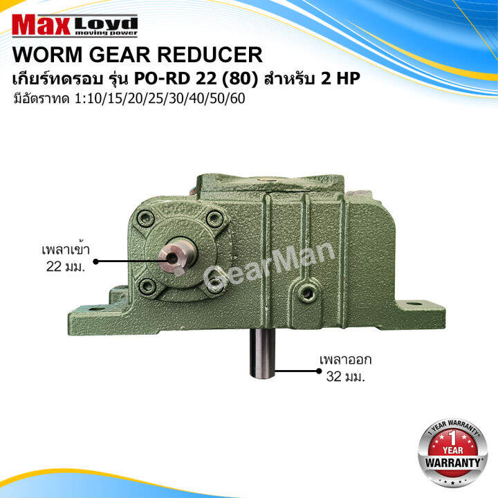 เกียร์ทดรอบ PO-RD22 (80) WORM GEAR เกียร์เฟืองเดือยหมู เกียร์เฟือง ...