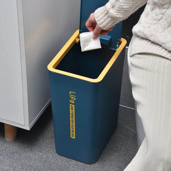 MID YEAR 8-12L Garbage Can Square Waste Toilet Trash Bin with Lid ...