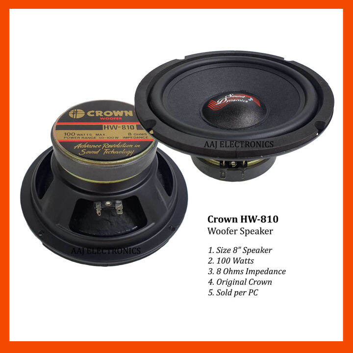 1PC Original Crown HW-810 Size 8" Woofer Speaker | Lazada PH