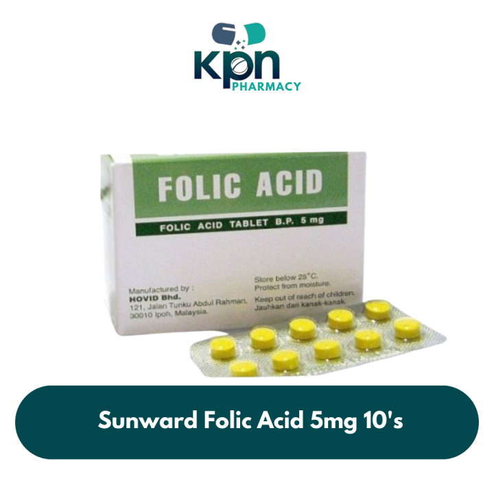 Sunward 10 tablets 5 mg Folic Acid | Lazada