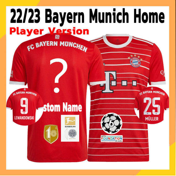 Bayern Munich Jersey 22/23ผู้เล่นรุ่น Home Jersi Custom ชื่อ2022 2023 ...