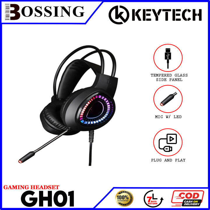 KEYTECH GH01 BLACK | PINK | WHITE Computer Headphone, Headset Gaming ...