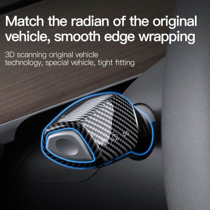 LIANGYAOKU อุปกรณ์ตกแต่งคอลัมน์รถอัตโนมัติ1คู่สำหรับพวงมาลัย Tesla ...