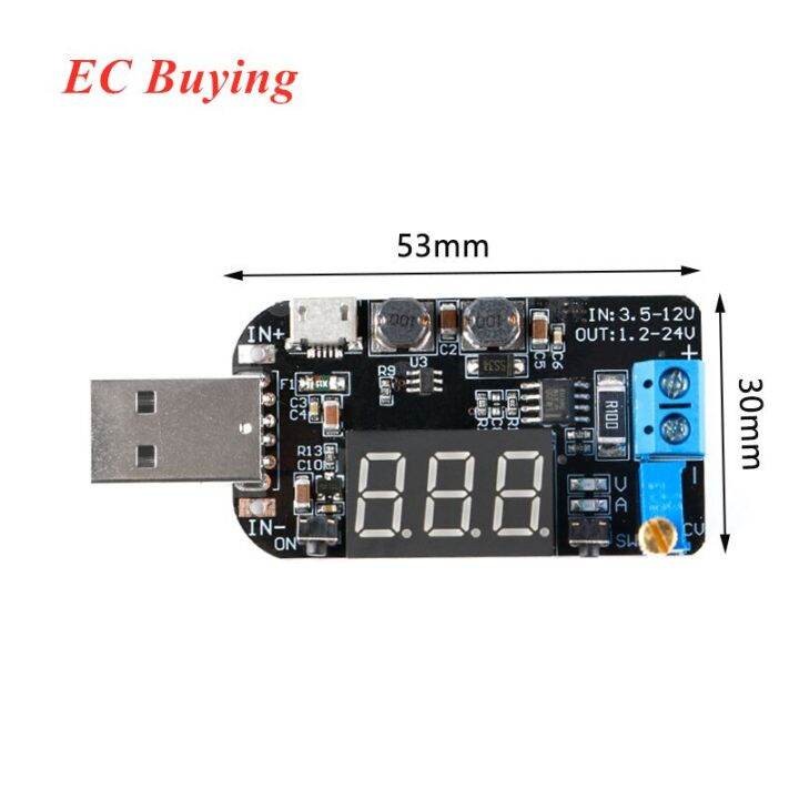 With Current USB Micro USB 5V to 3.3V 9V 12V 18V 24V Adjustable Buck-Boost Power Supply Voltage ...
