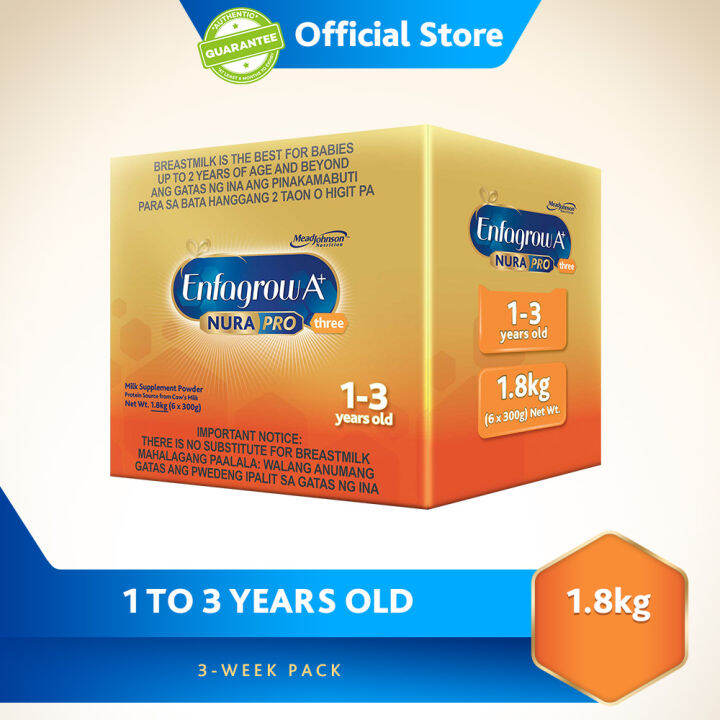 Enfagrow A Three Nurapro 1.8kg Milk Supplement Powder for 1-3 Years Old ...
