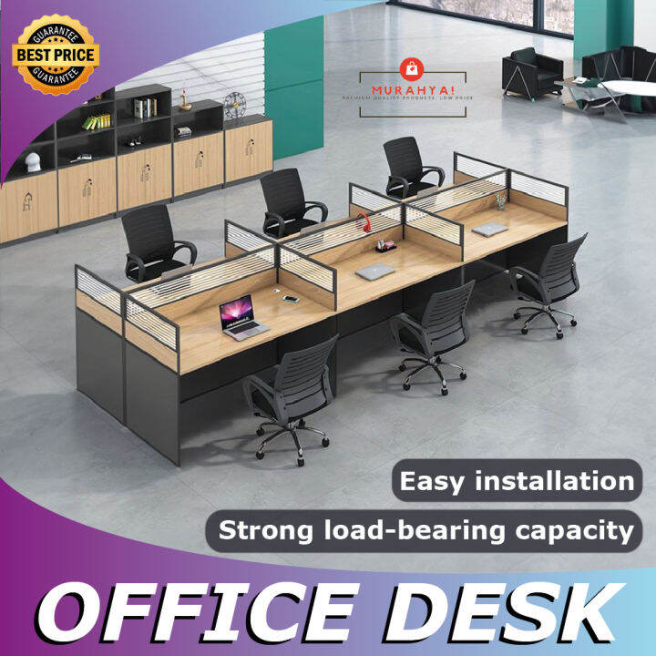 Office desk work station staff computer desk four six person office ...