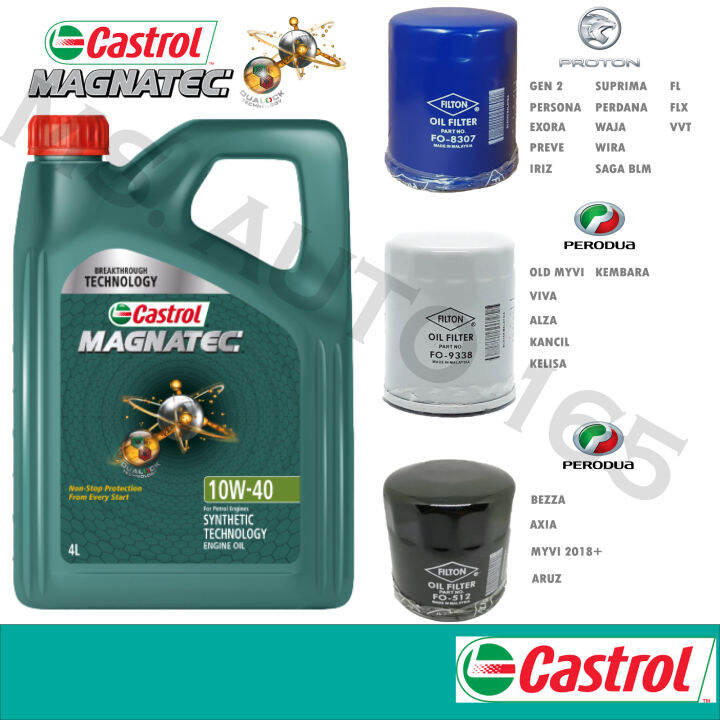 [Dual Lock] Castrol Magnatec 10W40 Semi Synthetic Engine Oil 4L Minyak ...