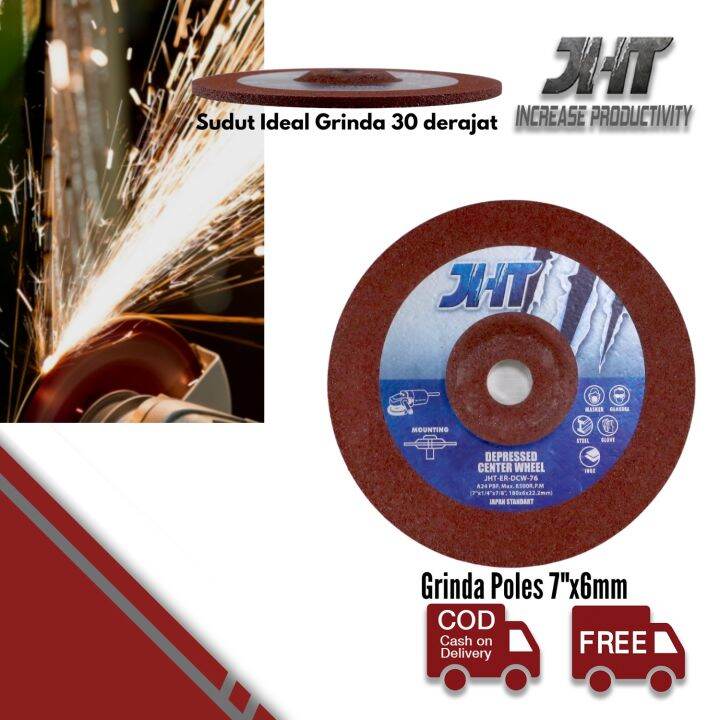 JHT Batu Gerinda Besi Baja Stainless Aluminium Poles 7" Gerinda ...