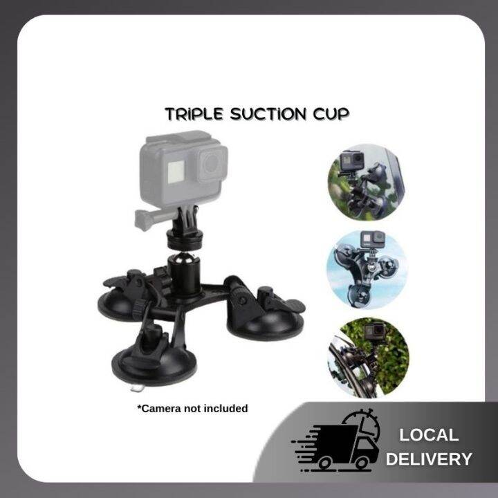 Triple Suction Cup/Car Mount Triple Cup Mount/GoPro HERO 11/10/9 Black ...