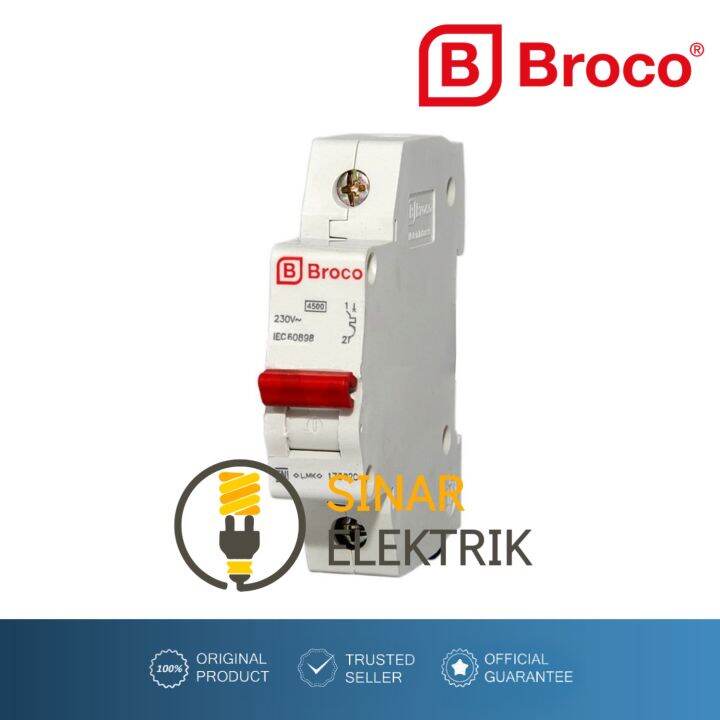 BROCO MCB 1P 2A 4A 6A 10A 16A - Pemutus Arus Sikring 1 Phase Pas 2 4 6 10 16 A Ampere SNI ...