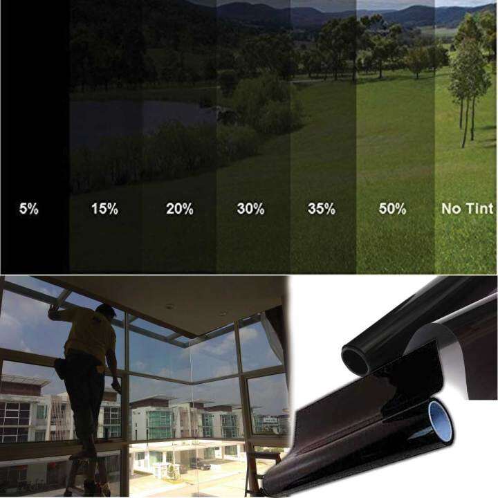 Tinted Rumah/VLT 0 5 20 35 50 /Tinted Hitam 100/UV Black Window Film ...