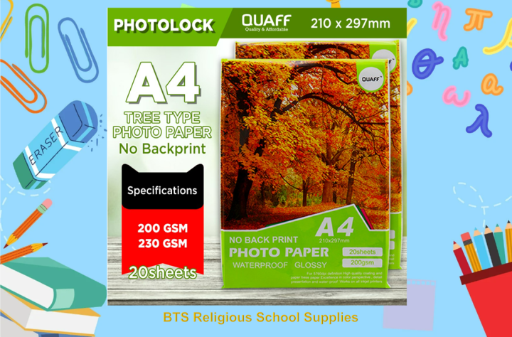 PHOTO PAPER NO BACK PRINTING /A4 SIZE / 200GSM/230GSM/20SHEETS by B+T+S ...