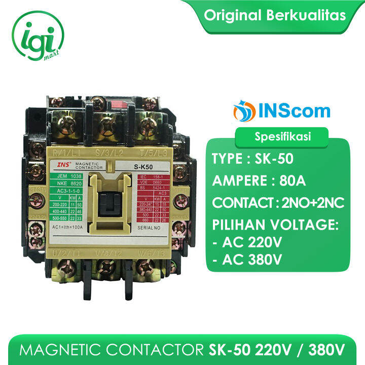 MAGNETIC CONTACTOR SK-50 220V 380V / AC KONTAKTOR SK 50 220VAC 380 VAC ...