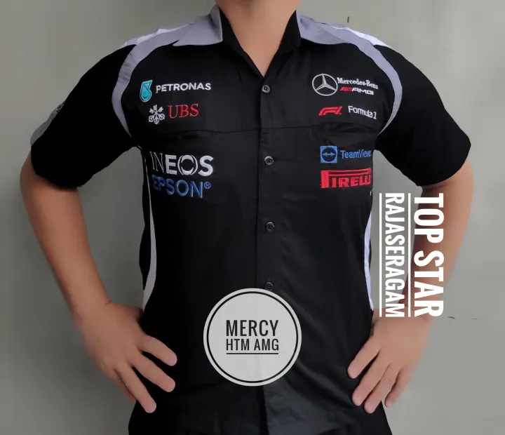 Baju Otomotif Mercedes AMG Mercy Seragam Komunitas Kemeja Bordir F1 ...