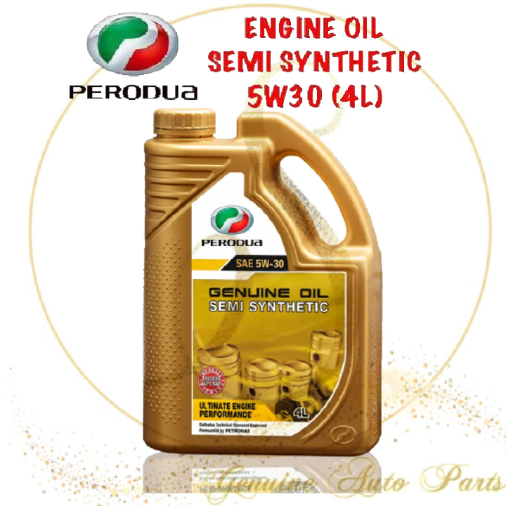 (100& ORIGINAL) PERODUA Engine Oil 5W30 5W-30 GOLD Semi Synthetic 4L ...