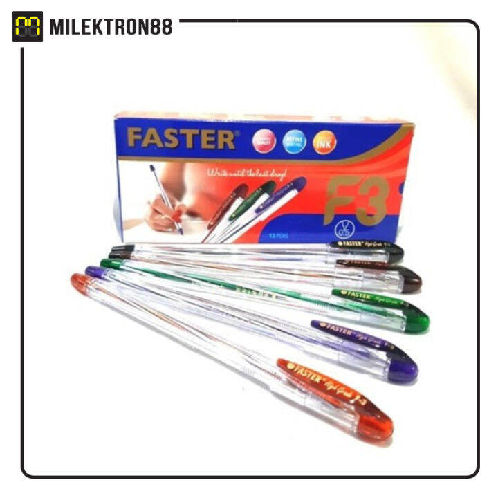 FASTER Pulpen F3 Tip Point 0.5 mm Ballpoint (Pack) | Lazada Indonesia