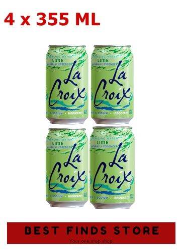 La Croix Sparkling Water, Lime, Zero Calorie 355 ML - Pack of 4 | Lazada PH