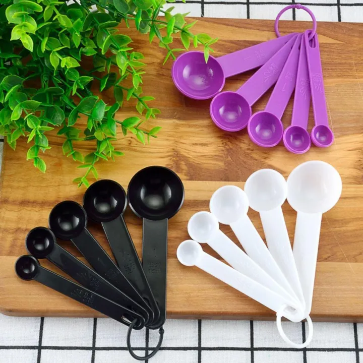 Plastic Measuring Spoon Set 5 Piece Set With Scale Set Spoons Measuring ...