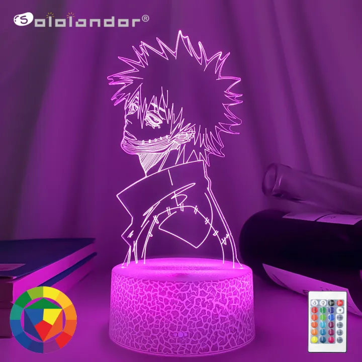Crylic 3d โคมไฟอะนิเมะฮีโร่ของฉัน Academia Dabi ไฟ Led สำหรับห้องนอนตก ...