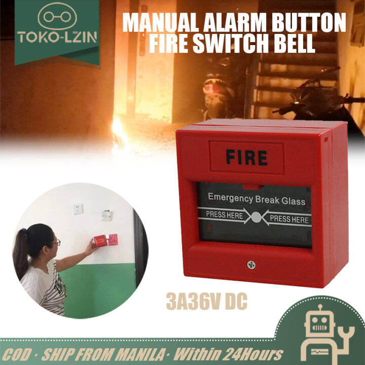 Fire Alarm Switch Practical Fire Emergency Alarm Manual Push-button Break Glass Call | Lazada PH