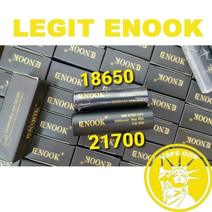 2PCS Legit Enook 18650（3600mah)Rechargeable 3.7-4.2V security code ...
