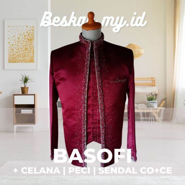 Basofi muslim bahan bridal premium/ jas pengantin pria muslim / Basofi ...