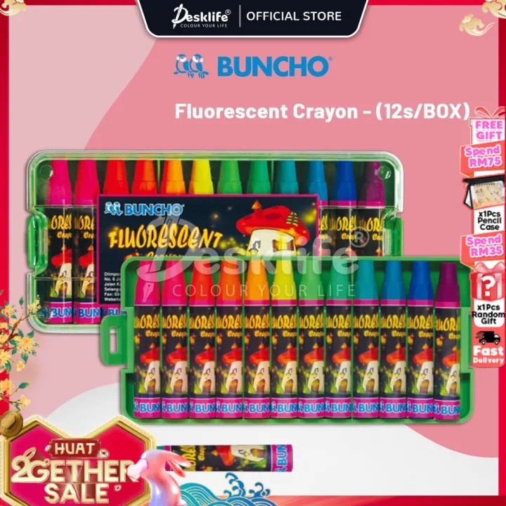 Desklife Buncho Crayon Bright Fluorescent Oil Pastel Crayon Colour ...
