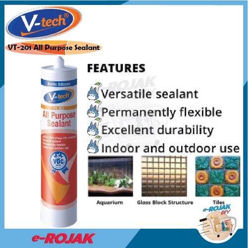 V-Tech VT-201 All Purpose Silicone Sealant 280ml | Lazada