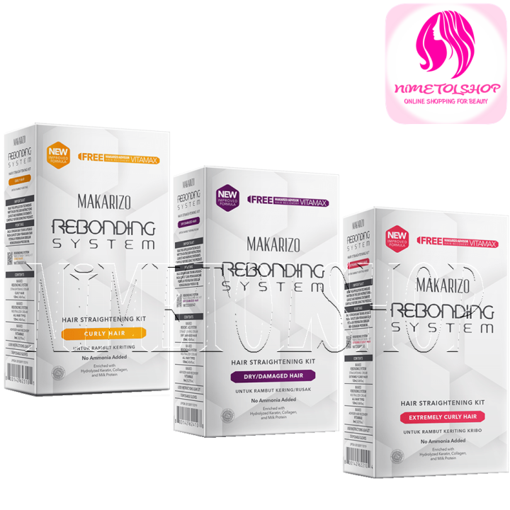 MAKARIZO Rebonding System Hair Straightening Kit 120gr X2 STEP (Step 1 ...