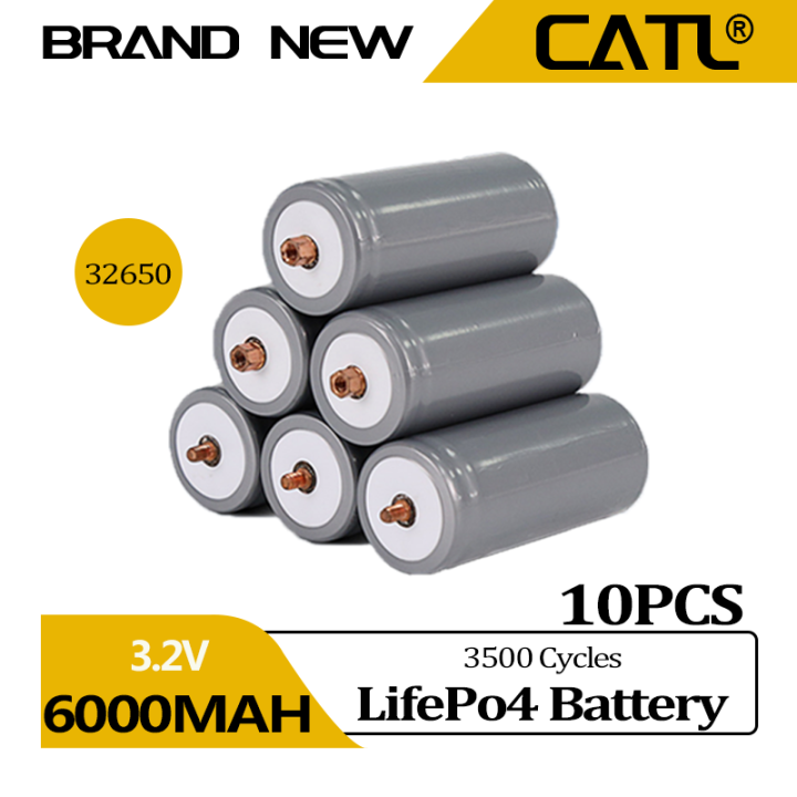 【10PCS】32650 Lifepo4 battery 3.2v 6000mah Lithium 3500Cycles Storage ...
