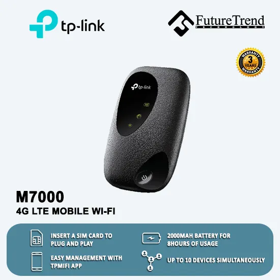 TPLink M7000 4G LTE Mobile Wi-Fi / Travel Mi-Fi / Portable Mi-Fi ...