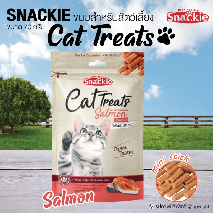 ขนมแมว สติ๊กนิ่ม สำหรับแมว SNACKIE Cat Treats Mini Stick (รสแซลมอน ...
