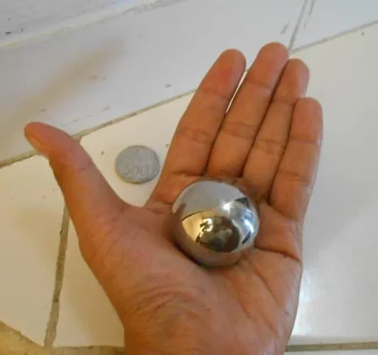 Bola baja 4,2 cm bisa utk bola besi panas, eksperimen, uji coba, dll ...