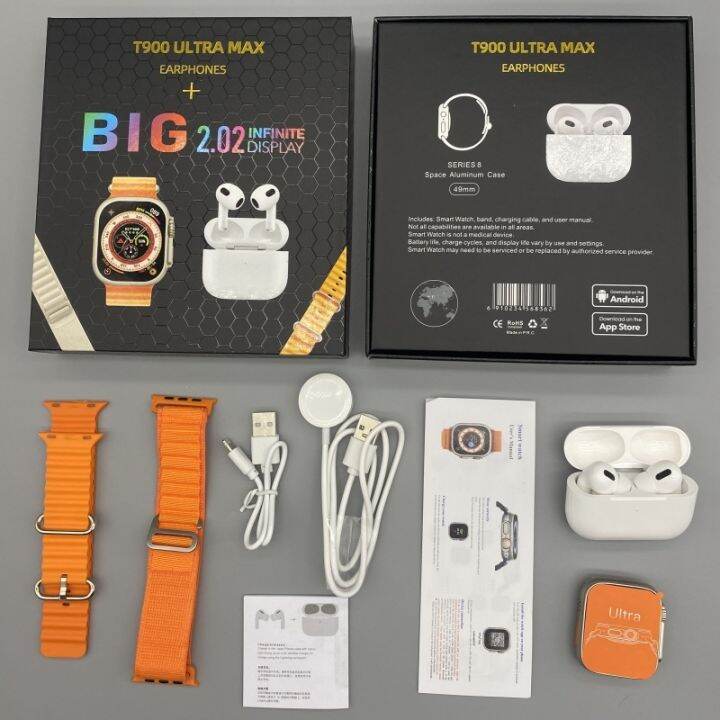 💕 【 Spot inventory 】 Free shipping+COD 💕T900 Ultra MAX Smart Watch 4-in ...