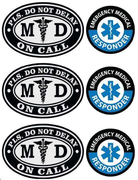 MD Sticker - Physician On Call - Do Not Delay - SULIT PACKAGE - VYNIL ...