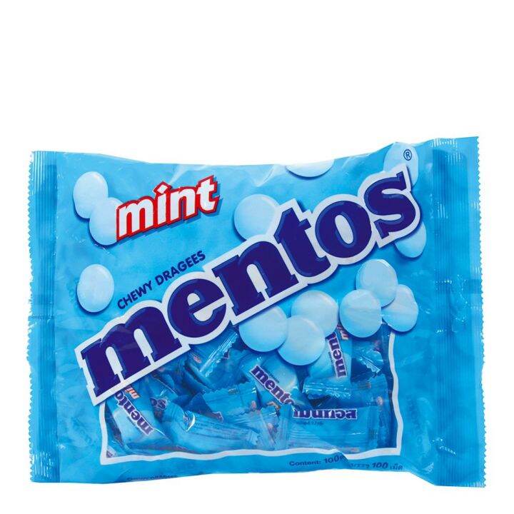 [พร้อมส่ง!!!] เมนทอส ลูกอมรสมินต์ แพ็ค 100 เม็ดMentos Soft Candy Mint ...