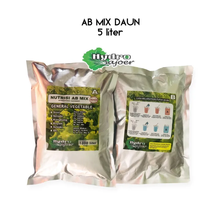 Nutrisi Hidroponik AB Mix Daun Kemasan 5 liter Padat | Lazada Indonesia