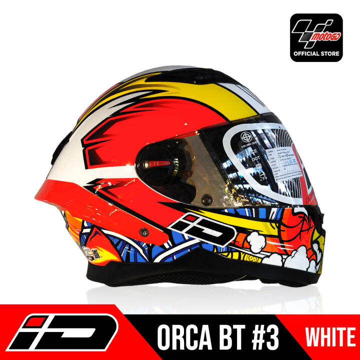 ID HELMET ORCA BT #3 FULL FACE HELMET (WHITE) | Lazada PH