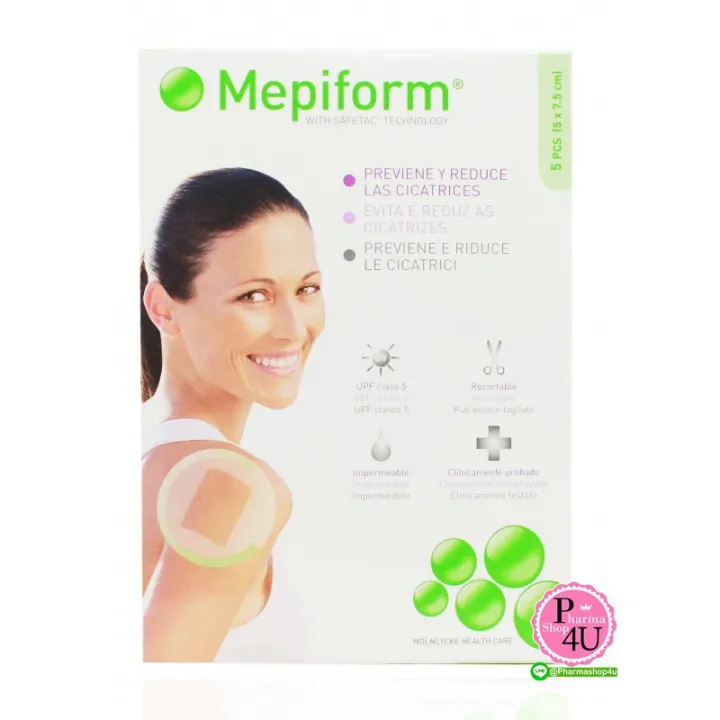 ร้านไทย ส่งฟรี MOLNLYCK Mepiform Silicone Gel Sheet 5x7.5 ซม. สำหรับแผล ...