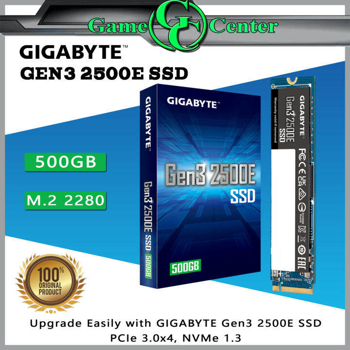 GIGABYTE GEN3 2500E 500GB M.2 2280 PCIe 3.0x4, NVMe1.3 SSD for Desktop ...