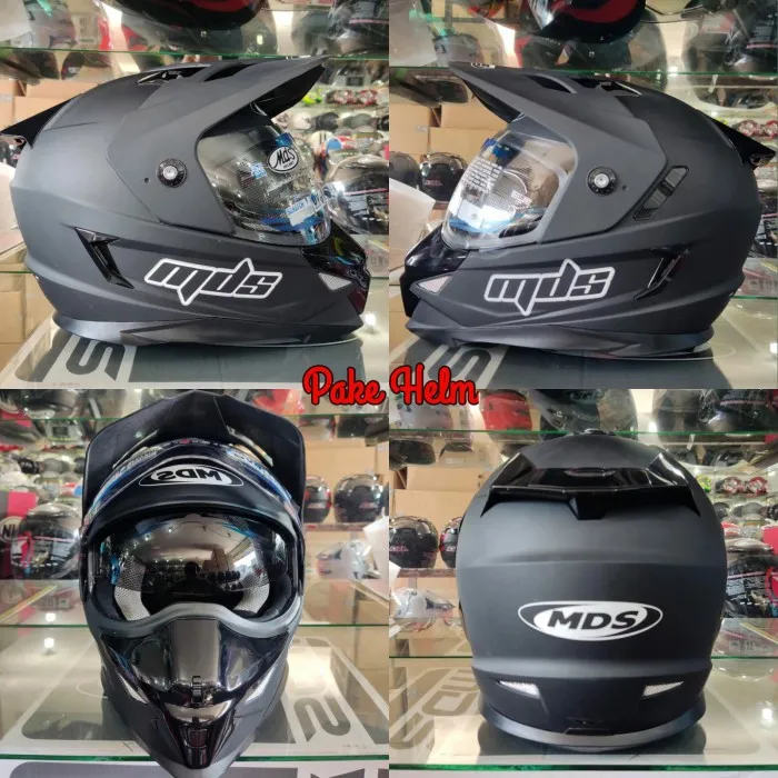 [Man] Helm Mds Super Pro Superpro Solid Hitam Doff Super Moto Supermoto ...