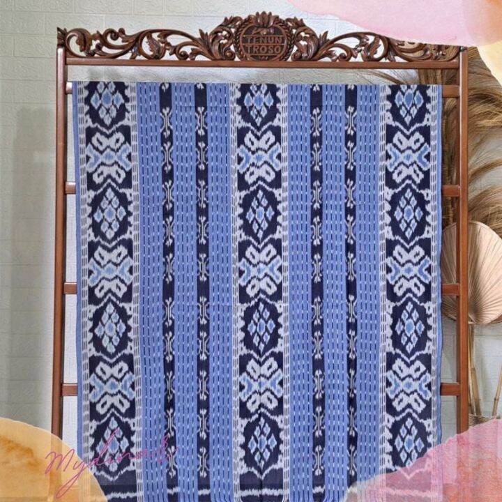 Kain Tenun Blanket Warna Biru Kaen Tenunan troso Jepara Kain batik Tenun bahan dress kemeja ...