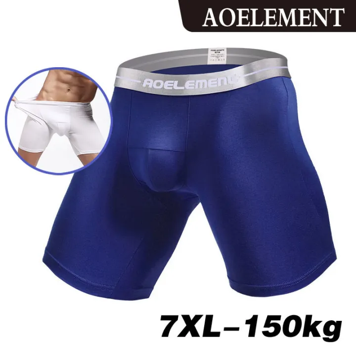 AOELEMENT Comfortable Long Leg Short Leg Men's Boxers Shorts Man Plain ...