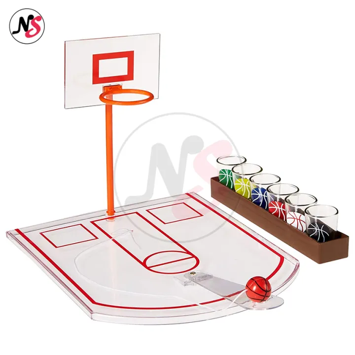 Basketball Shot Glass Drinking Game Basketball Game Board with 6 Shot ...