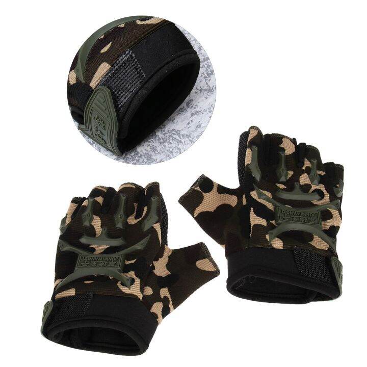 1 Pair Kids Sports Half Finger Mountain Climbing Gloves Cycling Gloves ...