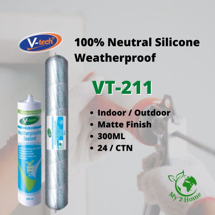 V-Tech VT-211MB Weatherproofing Silicone Sealant Glass & Metal Silicone ...