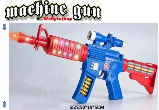 GM. Wonderful Multi Color Avenger Red machine gun with light and sound ...